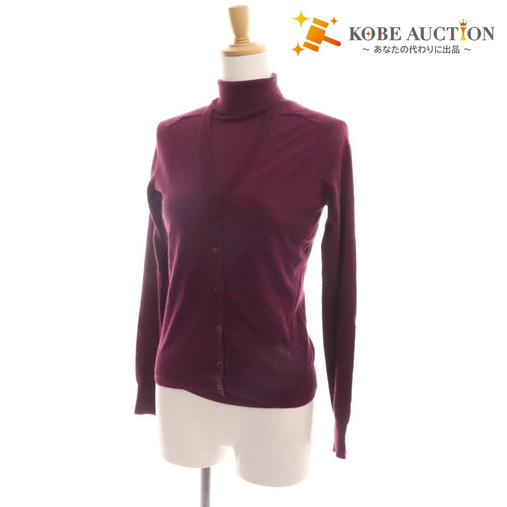 Celine Ensemble Short Sleeve Knit Turtleneck Cardigan Cashmere Silk ...